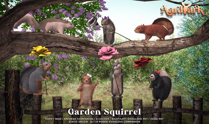 Second Life Marketplace - Aardvark : Garden Squirrel - FATPACK